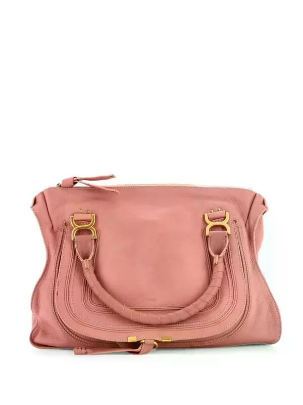 Chloé Marcie Leather Large Shoulder Bag - Pink