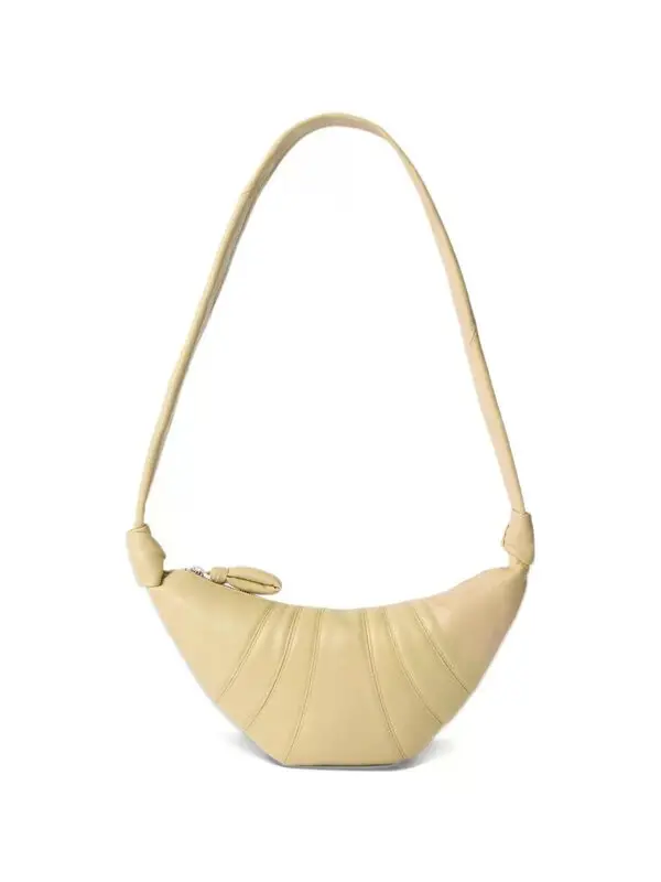 LEMAIRE Small Croissant Bag In Leather - Neutrals