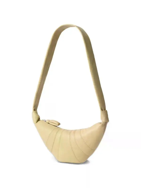 LEMAIRE Small Croissant Bag In Leather - Neutrals