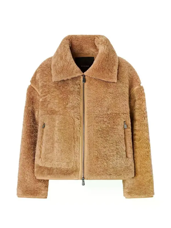 Pinko Faux-shearling Zip-up Jacket