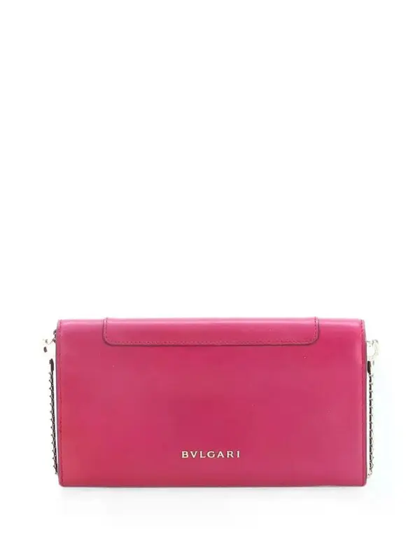 BVLGARI Serpenti Forever Wallet On Chain Leather Long Crossbody Bag - Pink