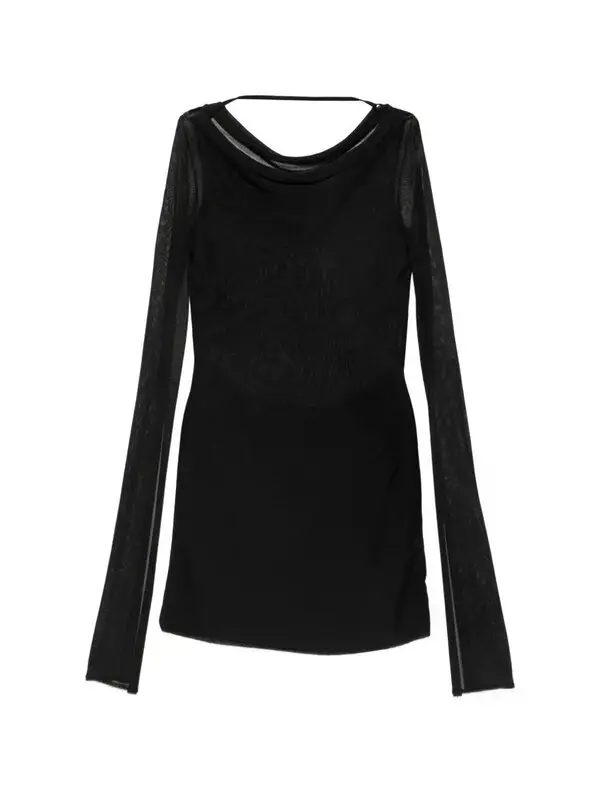 Cult Gaia Split-sleeve Cowl-neck Mini Dress
