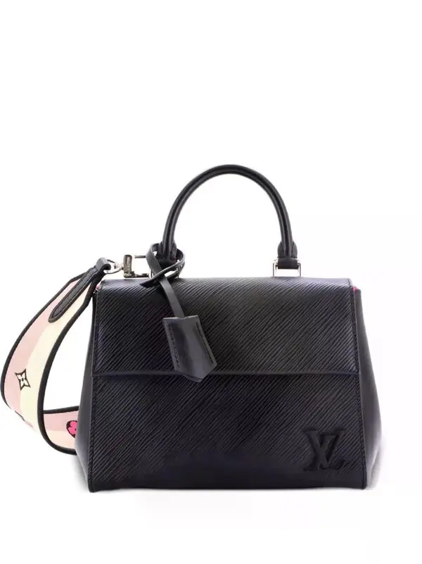 LOUIS VUITTON Cluny Top Handle Bag Epi Leather Mini Satchel - Black