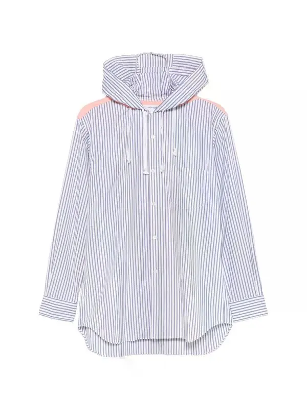Comme Des Garçons Striped Double-hood Shirt - Blue
