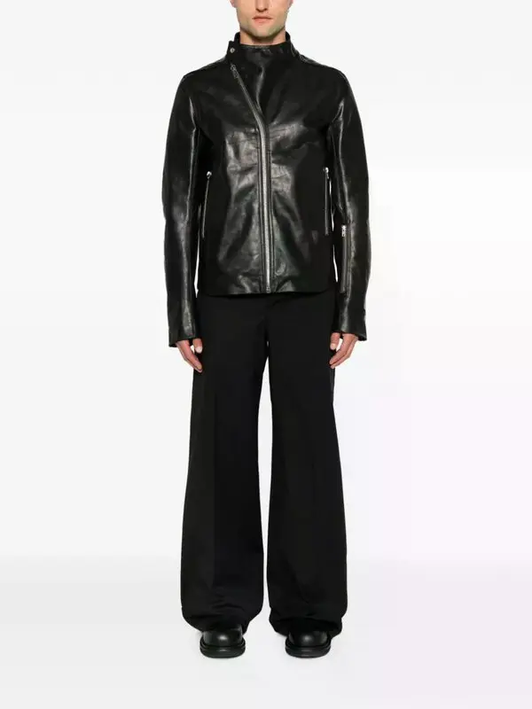 Rick Owens Asymmetric Zip Leather Jacket