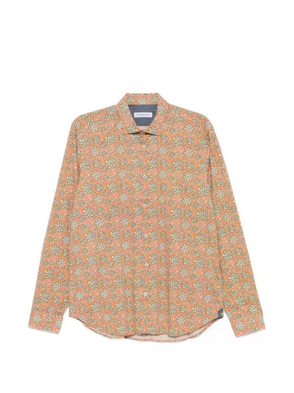 MANUEL RITZ Floral-print Long-sleeve Shirt - Orange