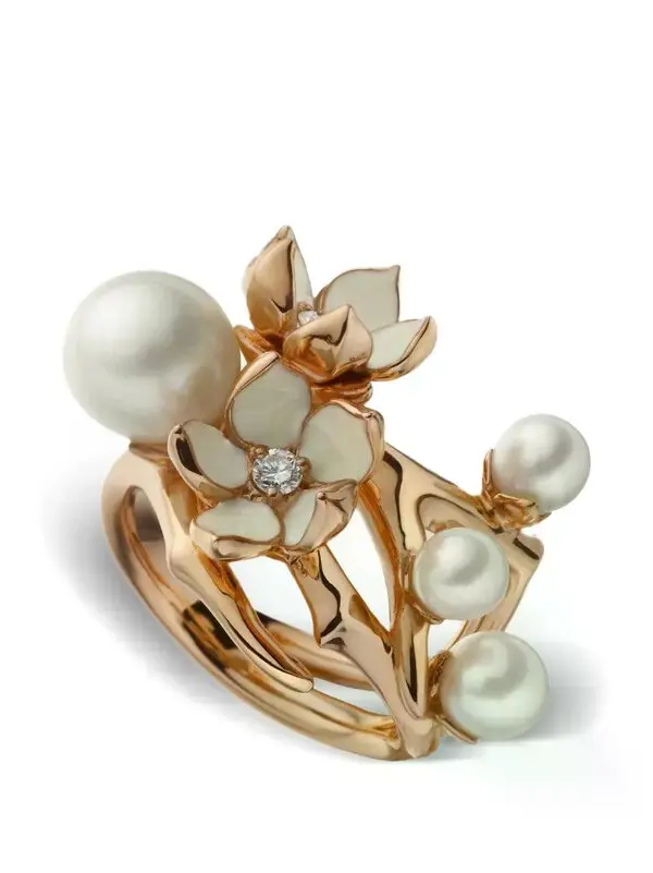 SHAUN LEANE Cherry Blossom Diamond Pearl Ring