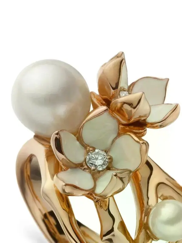 SHAUN LEANE Cherry Blossom Diamond Pearl Ring