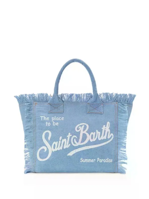 MC2 SAINT BARTH Vanity Frayed Denim Tote Bag