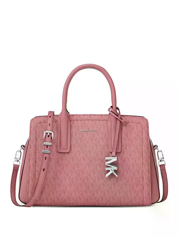 Michael Kors Logo-print Calf Leather Trim Tote Bag - Pink