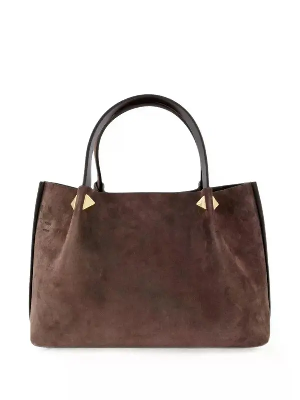Valentino Garavani Small Shopping Bag With Maxi Studs - Brown