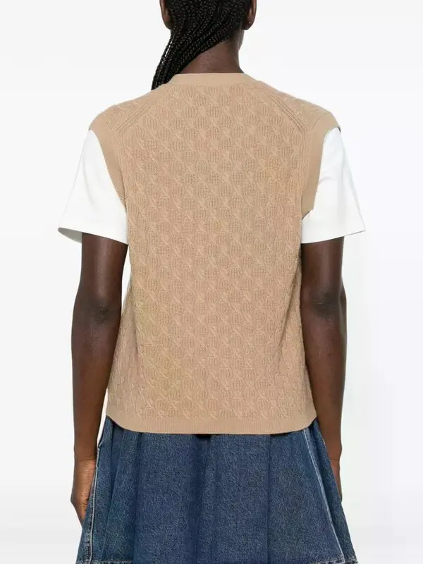 Maje Cable-knit Layered-effect Cardigan