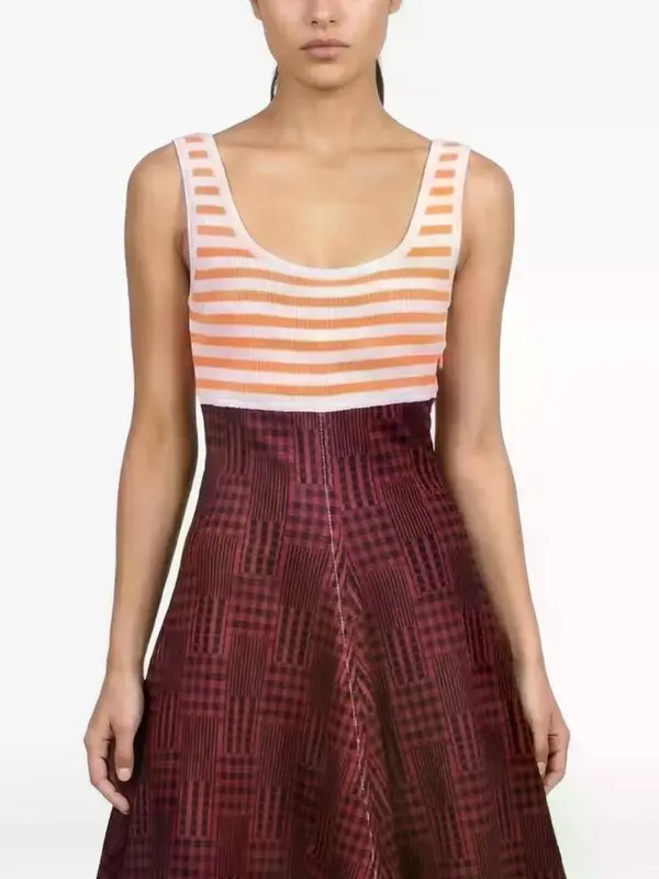 Marni Striped Sleeveless Mini Dress - Red