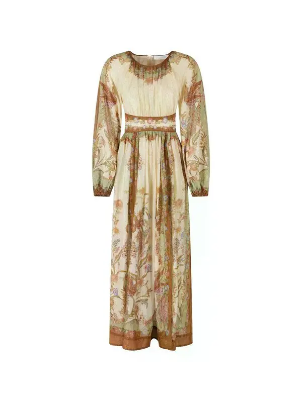 Zimmermann Indra Floral-print Maxi Dress - Neutrals