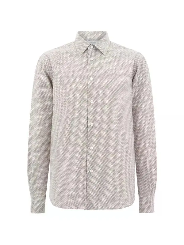 FERRAGAMO Micro-patterned Shirt - Neutrals