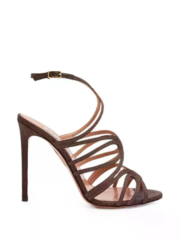 AQUAZZURA Strappy Raffia-effect Sandals