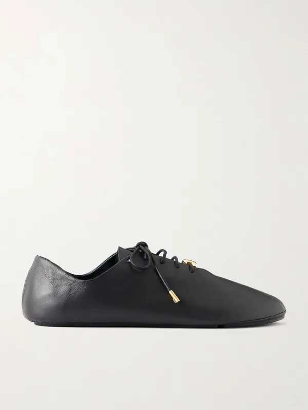 Loewe Pebble Embellished Leather Sneakers - Black