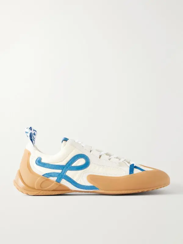 Loewe Grip Suede And Tpu-trimmed Sneakers - White