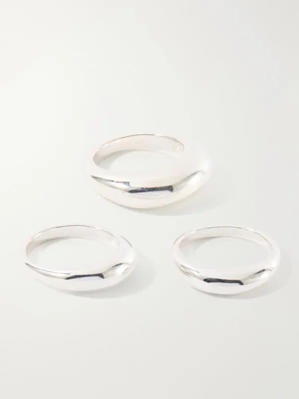 SOPHIE BUHAI Set Of Three Sterling Sculptural Stacked Rings