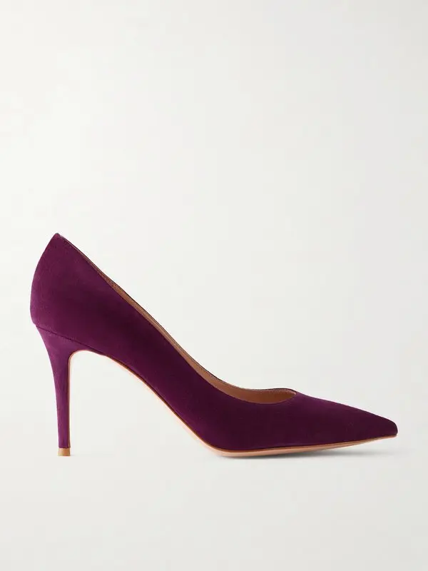 GIANVITO ROSSI 85 Suede Pumps - Purple