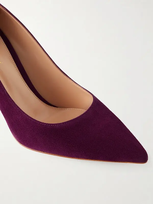 GIANVITO ROSSI 85 Suede Pumps - Purple