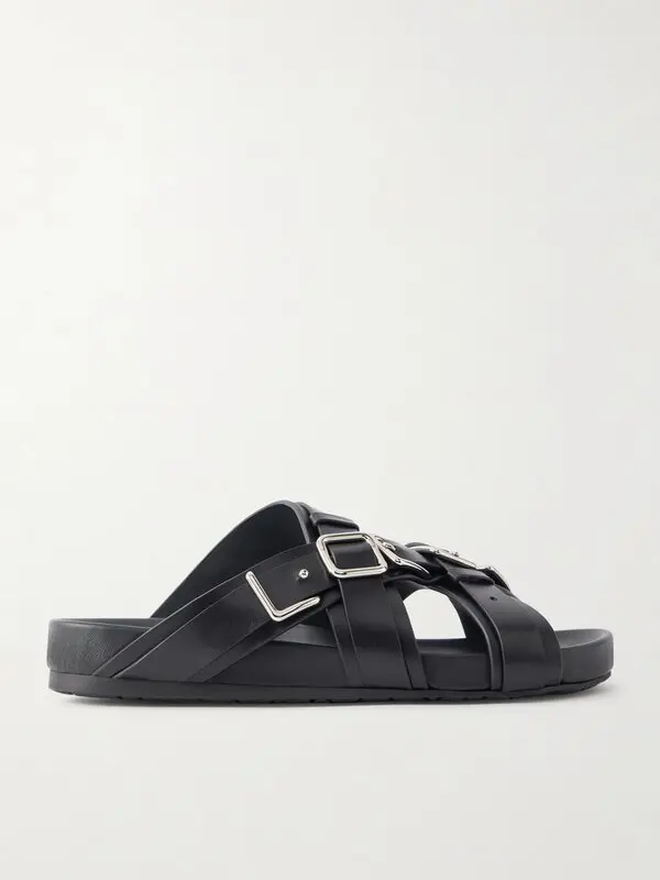 Loewe Embellished Leather Fussbett Sandals - Black