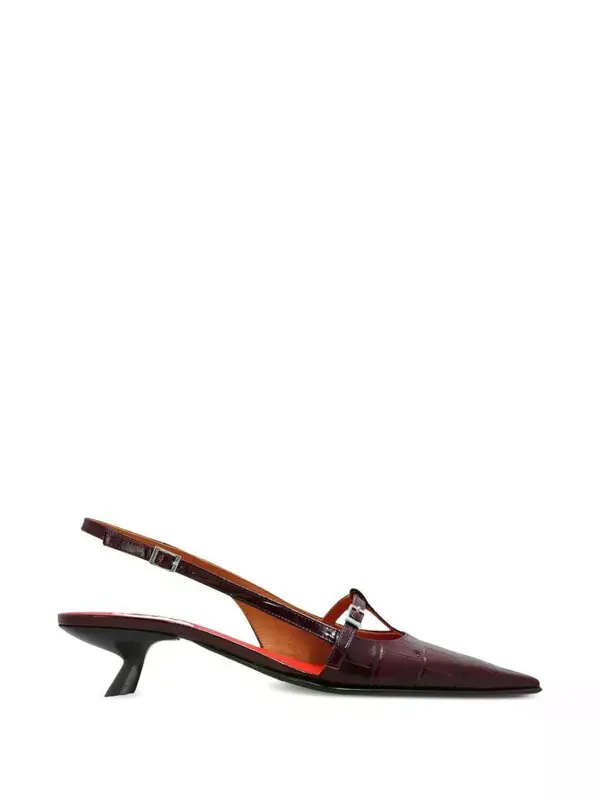 Marni Katty Croc-effect Leather Pumps