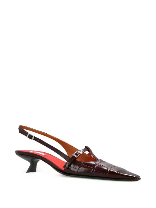 Marni Katty Croc-effect Leather Pumps