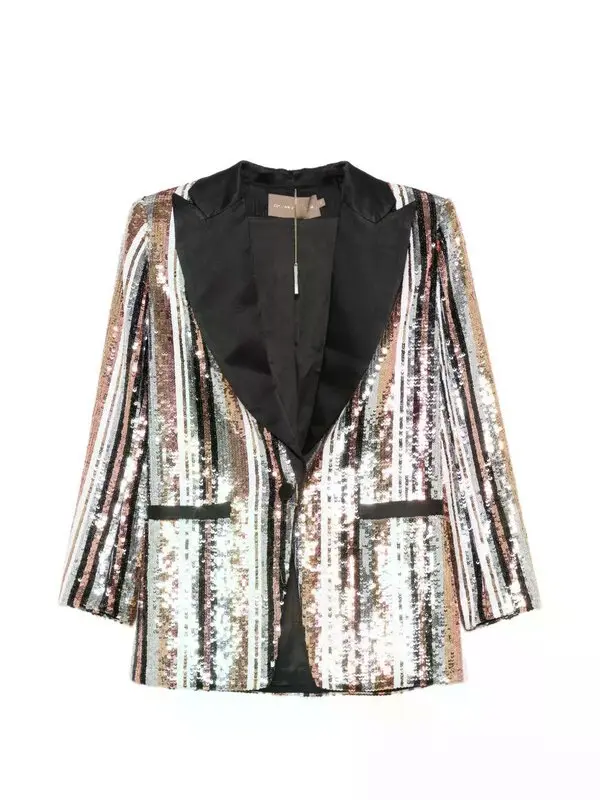 SIMONA CORSELLINI Sequin-embellished Striped Blazer
