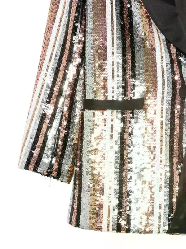 SIMONA CORSELLINI Sequin-embellished Striped Blazer