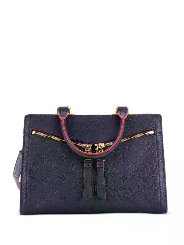 LOUIS VUITTON Sully Monogram Empreinte Leather Pm Tote Bag - Blue