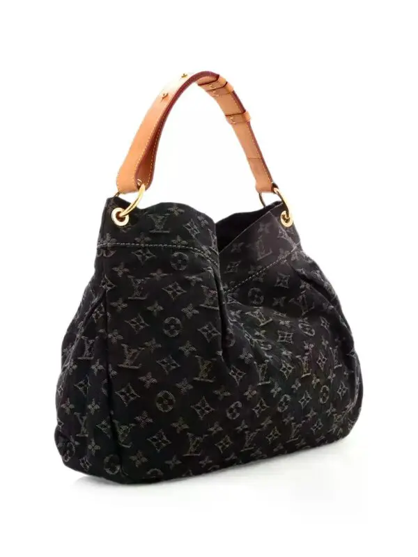 LOUIS VUITTON Daily Handbag Denim Pm Hobo Bag - Black