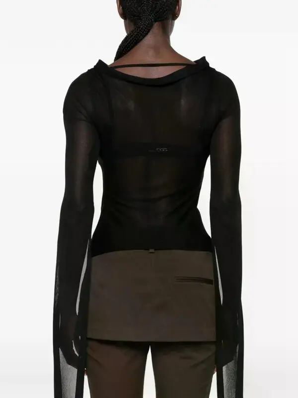 Cult Gaia Andarna Split-sleeve Cowl-neck Top
