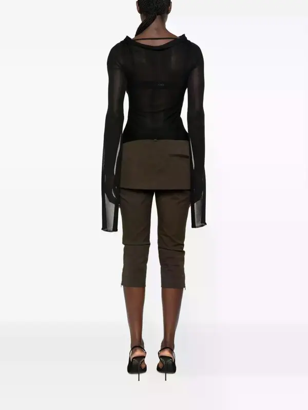Cult Gaia Andarna Split-sleeve Cowl-neck Top
