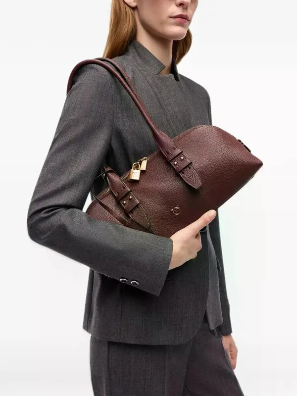 Pinko Love Birds Leather Tote Bag