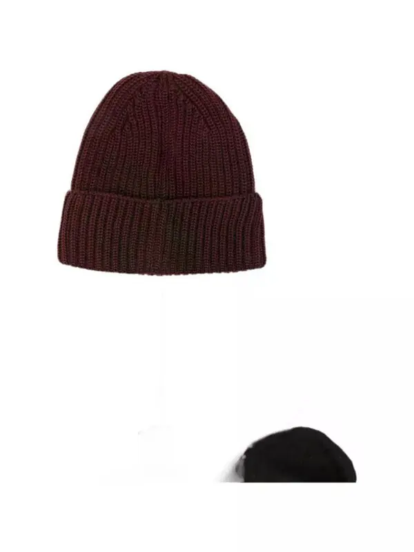 C.P. COMPANY Logo-patch Ribbed-knit Beanie Hat