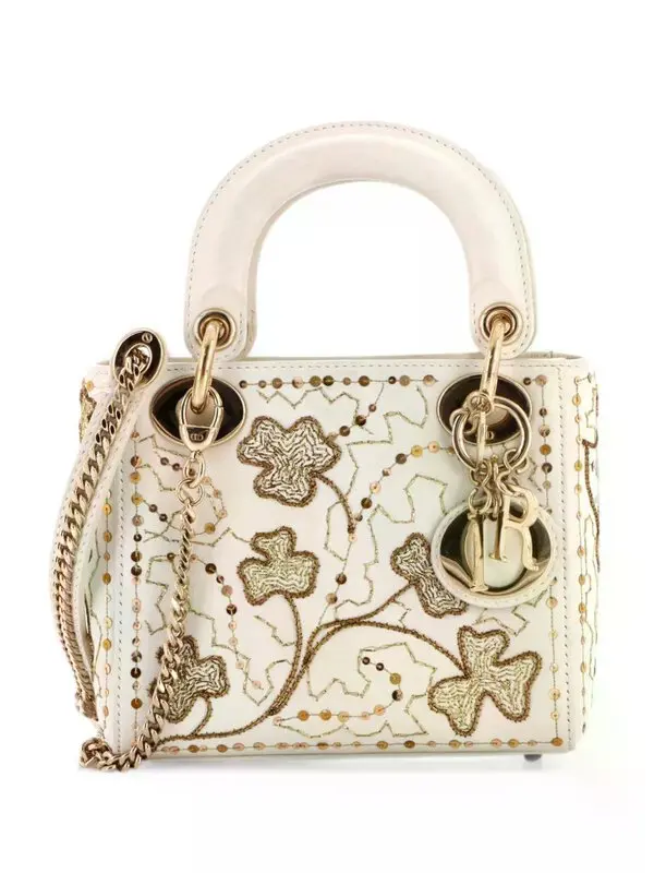 Dior Lady Chain Bag Embroidered Calfskin Mini Satchel - Multicolour