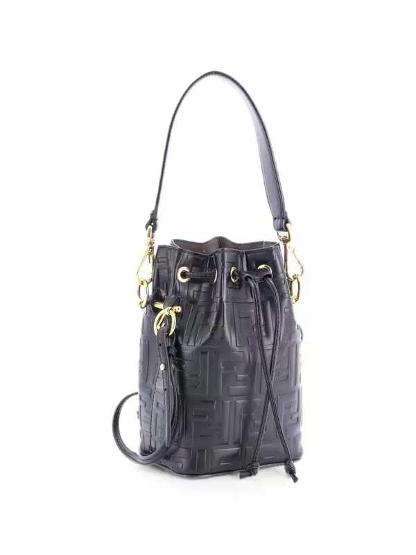 Fendi Mon Tresor Zucca Embossed Leather Mini Bucket Bag