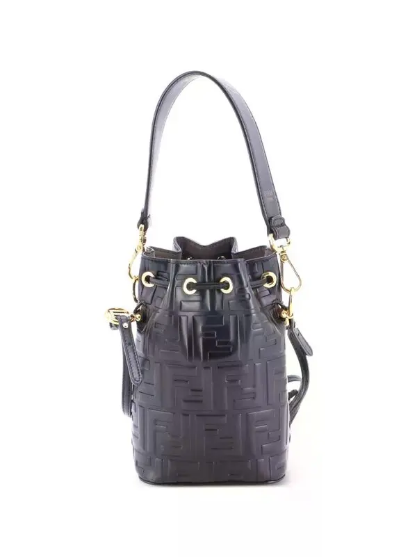 Fendi Mon Tresor Zucca Embossed Leather Mini Bucket Bag