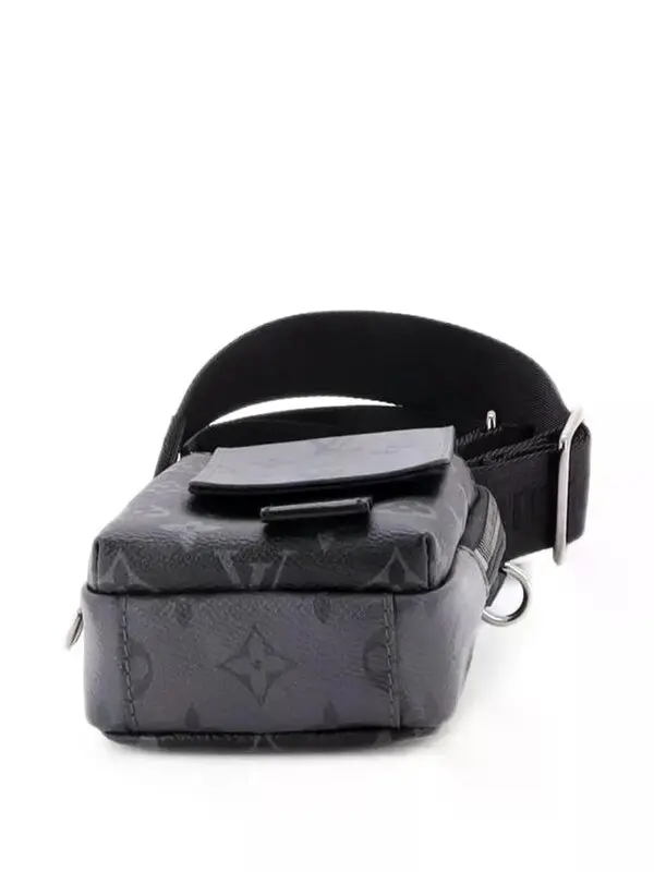 LOUIS VUITTON Double Phone Pouch Nm Reverse Monogram Eclipse Canvas Crossbody Bag
