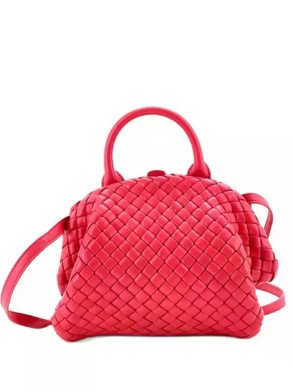 Bottega Veneta Padded Handle Tote Intrecciato Nappa Mini Satchel - Pink