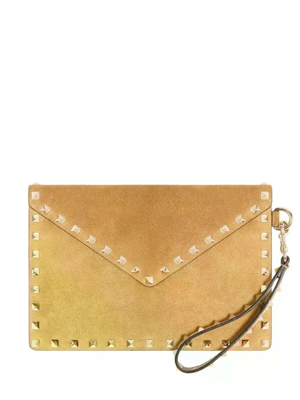 Valentino Garavani Rockstud Suede Clutch Bag