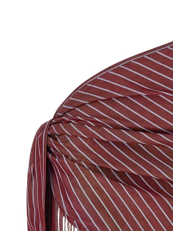 Andamane Dolly Striped Bead-fringed Skirt - Red