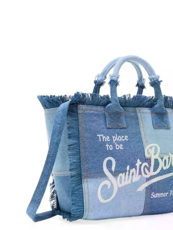 MC2 SAINT BARTH Colette Patchwork Fringed Tote Bag