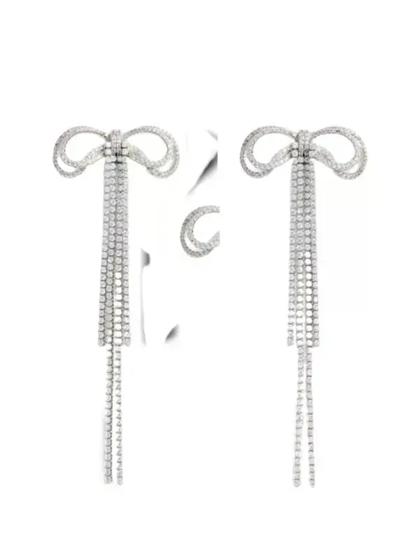 SELF-PORTRAIT Crystal-embellished Bow Earrings