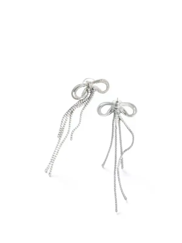 SELF-PORTRAIT Crystal-embellished Bow Earrings