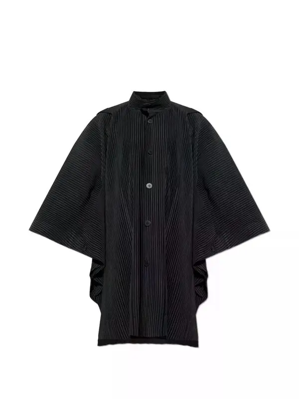 Issey Miyake Pleated Hooded Coat - Black