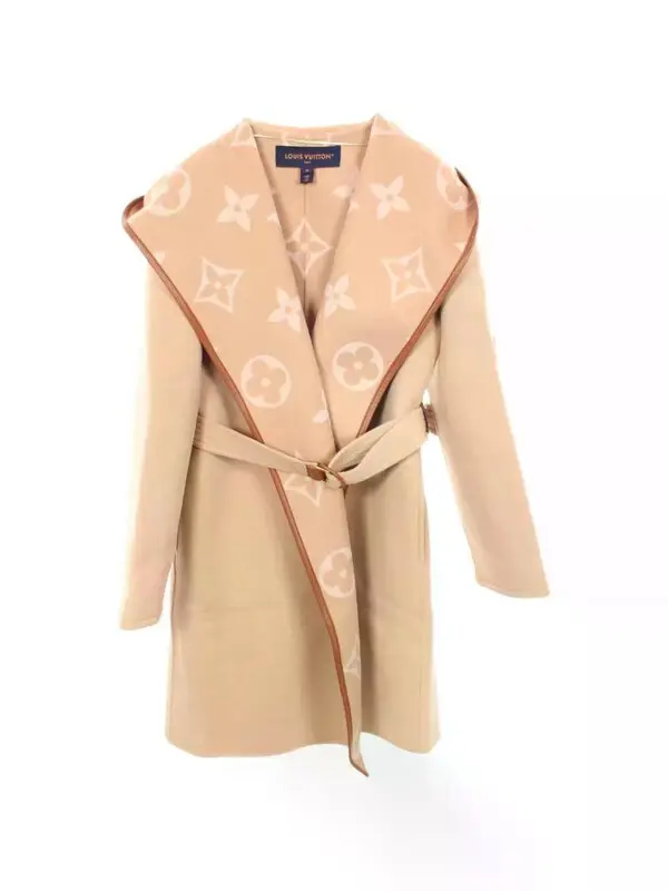 LOUIS VUITTON 2010s Giant Monogram Hooded Coat - Neutrals