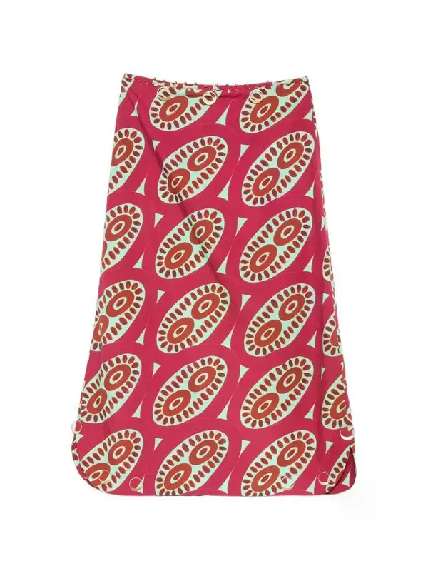 Themis Z Selena Geometric-print Midi Skirt