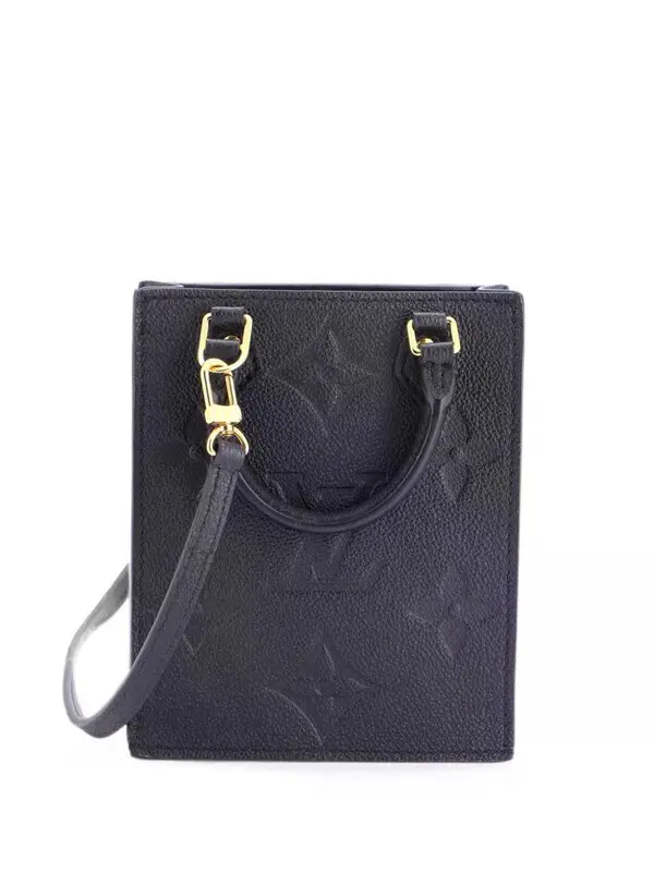 LOUIS VUITTON Petit Sac Plat Monogram Empreinte Giant Crossbody Bag - Black